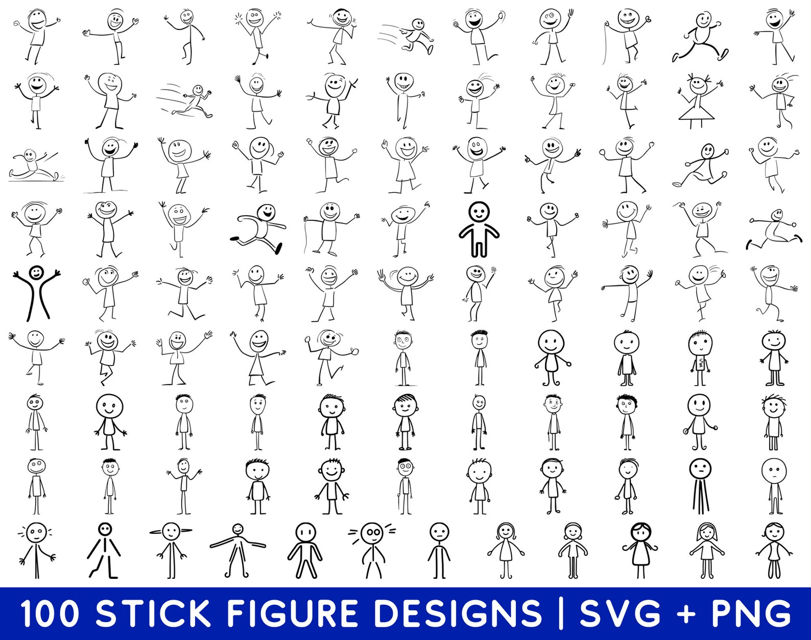 Stick Figures SVG Bundle Stick Figures PNG Bundle Stick Figures Clipart ...