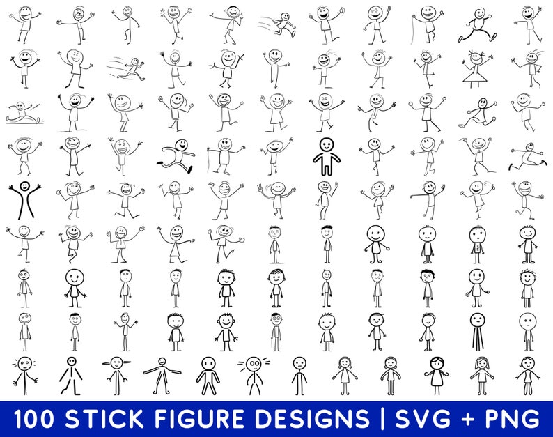 Stick Figures SVG Bundle Stick Figures PNG Bundle Stick Figures Clipart ...