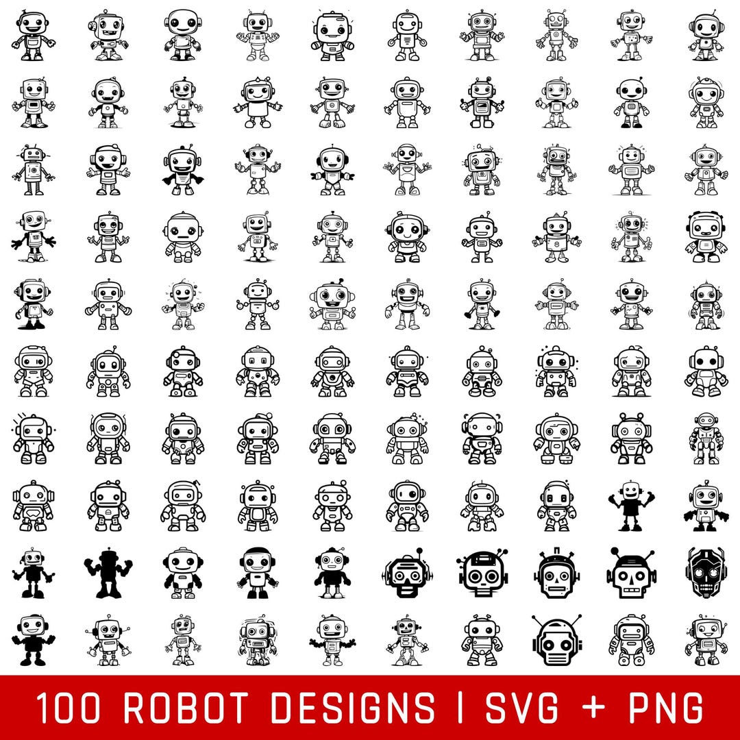 Robot SVG Bundle Robot PNG Bundle Robot Clipart Robot SVG Cut Files for ...