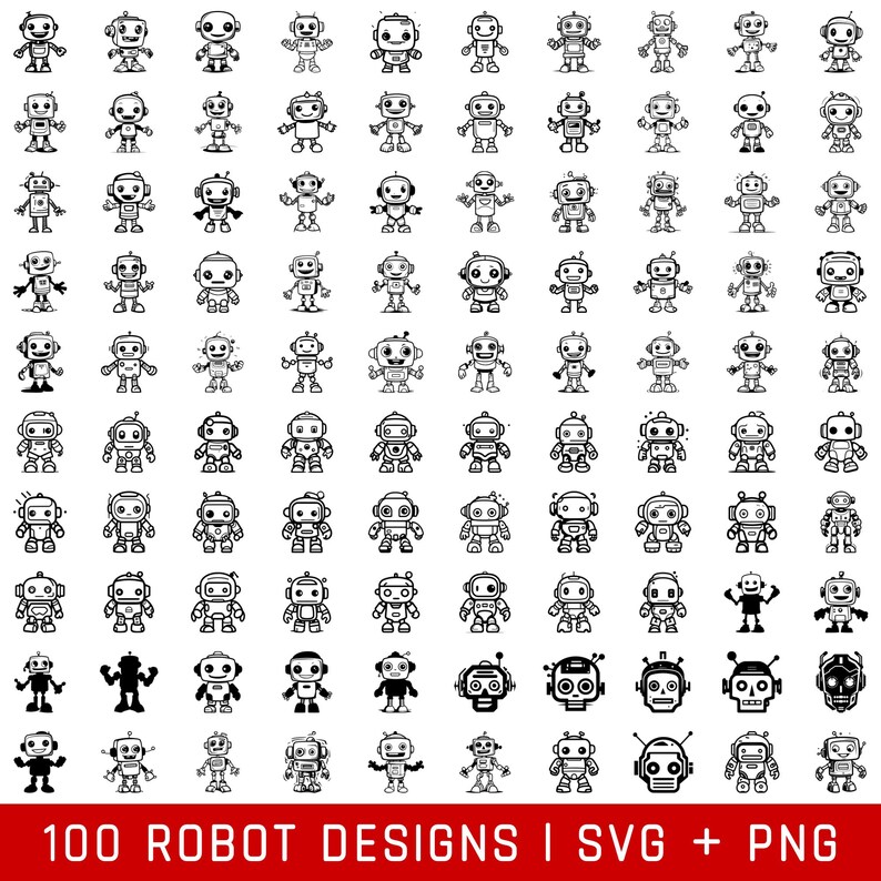 Robot SVG Bundle Robot PNG Bundle Robot Clipart Robot SVG Cut Files for ...