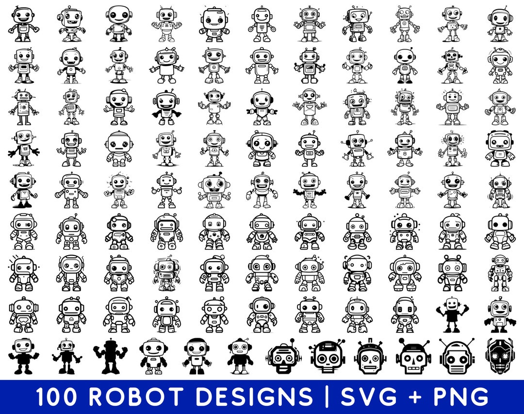 Robot SVG Bundle Robot PNG Bundle Robot Clipart Robot SVG Cut Files for Cricut Robot Silhouette ...