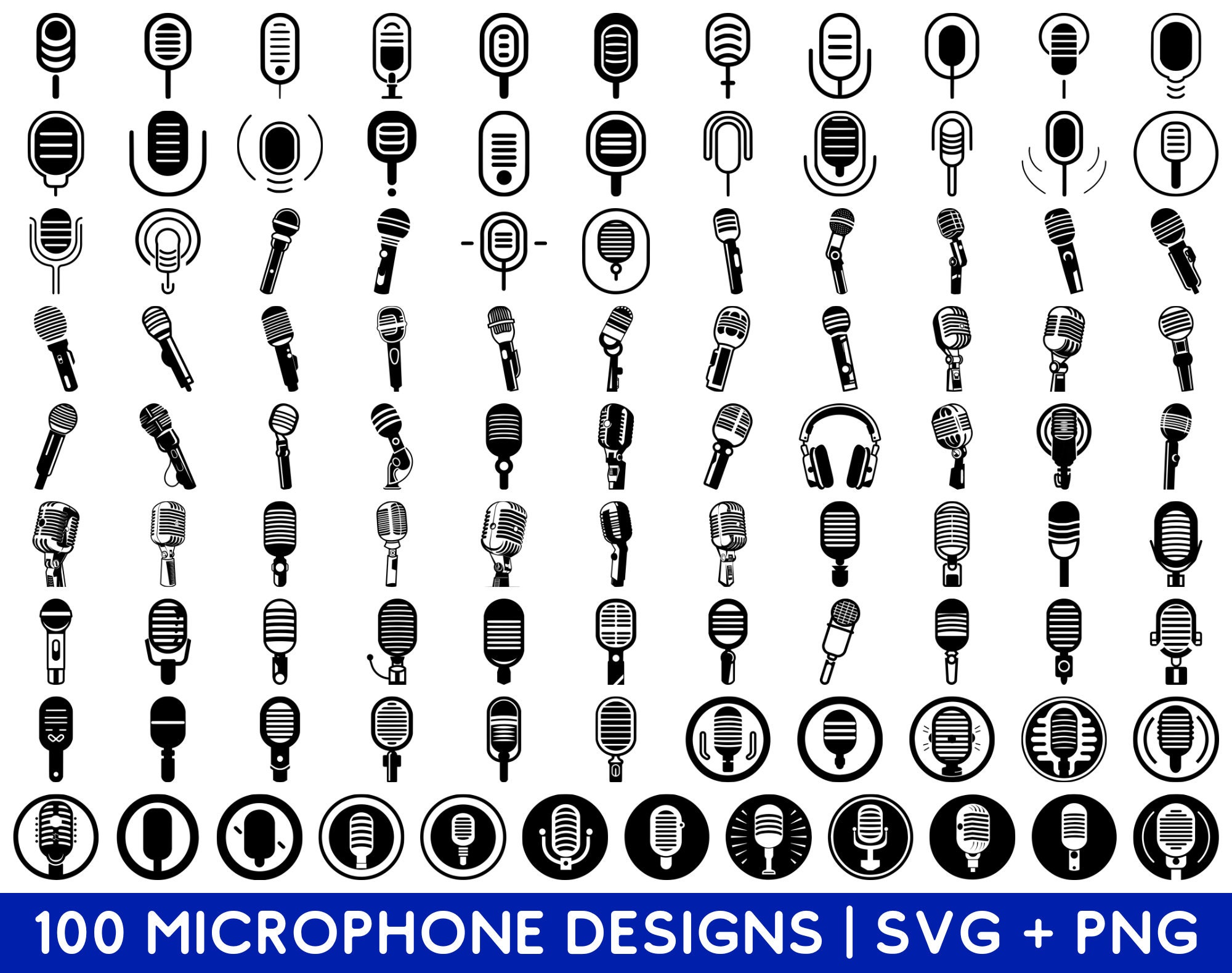 Microphone SVG Bundle Microphone PNG Bundle Microphone Clipart ...