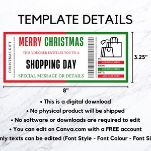 Christmas Shopping Spree Voucher - Christmas Shopping Spree Gift Ticket ...