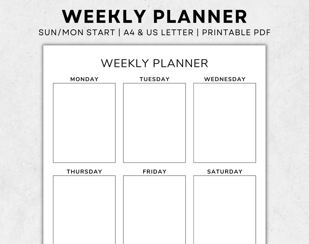 Weekly Planner Printable to Do List - Weekly Schedule - Weekly ...