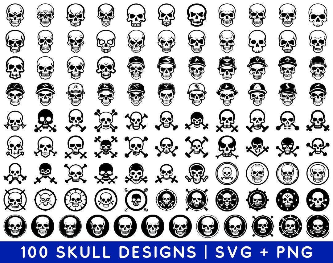 Skull SVG Bundle Skull PNG Bundle Skull Clipart Skull SVG Cut Files for ...