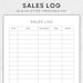 Sales Log Printable - Sales Tracker Printable - Profits Log Book ...