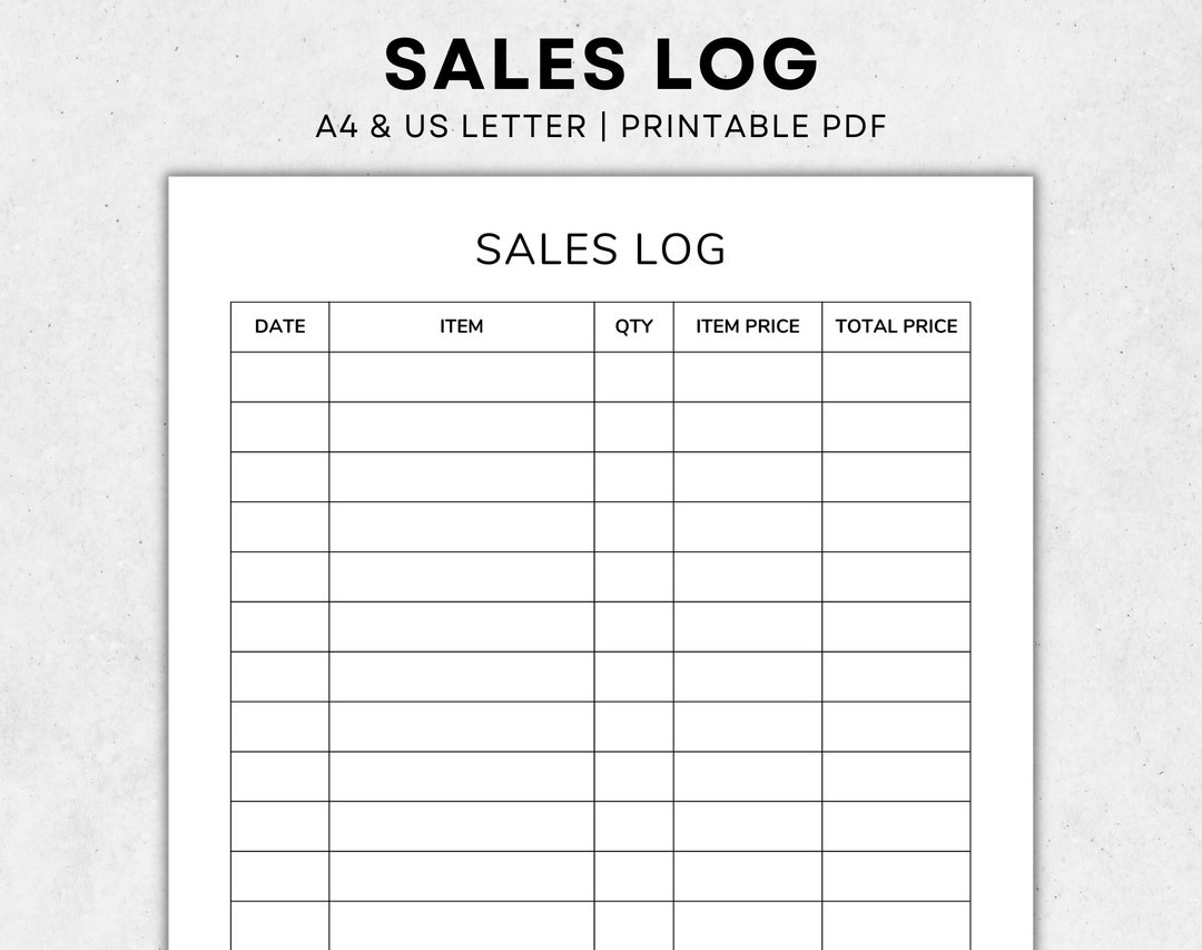 Sales Tracker Printable - Sales Log - Orders Log - Small Business Forms ...