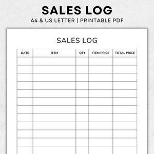 Sales Tracker Printable - Sales Log - Orders Log - Small Business Forms ...