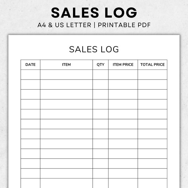 A4 Order List Template - Etsy