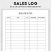 Sales Tracker Printable - Sales Log - Orders Log - Small Business Forms ...