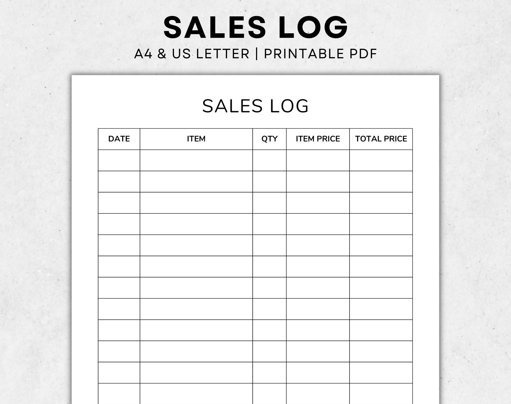 Sales Tracker Printable - Sales Log - Orders Log - Small Business Forms ...