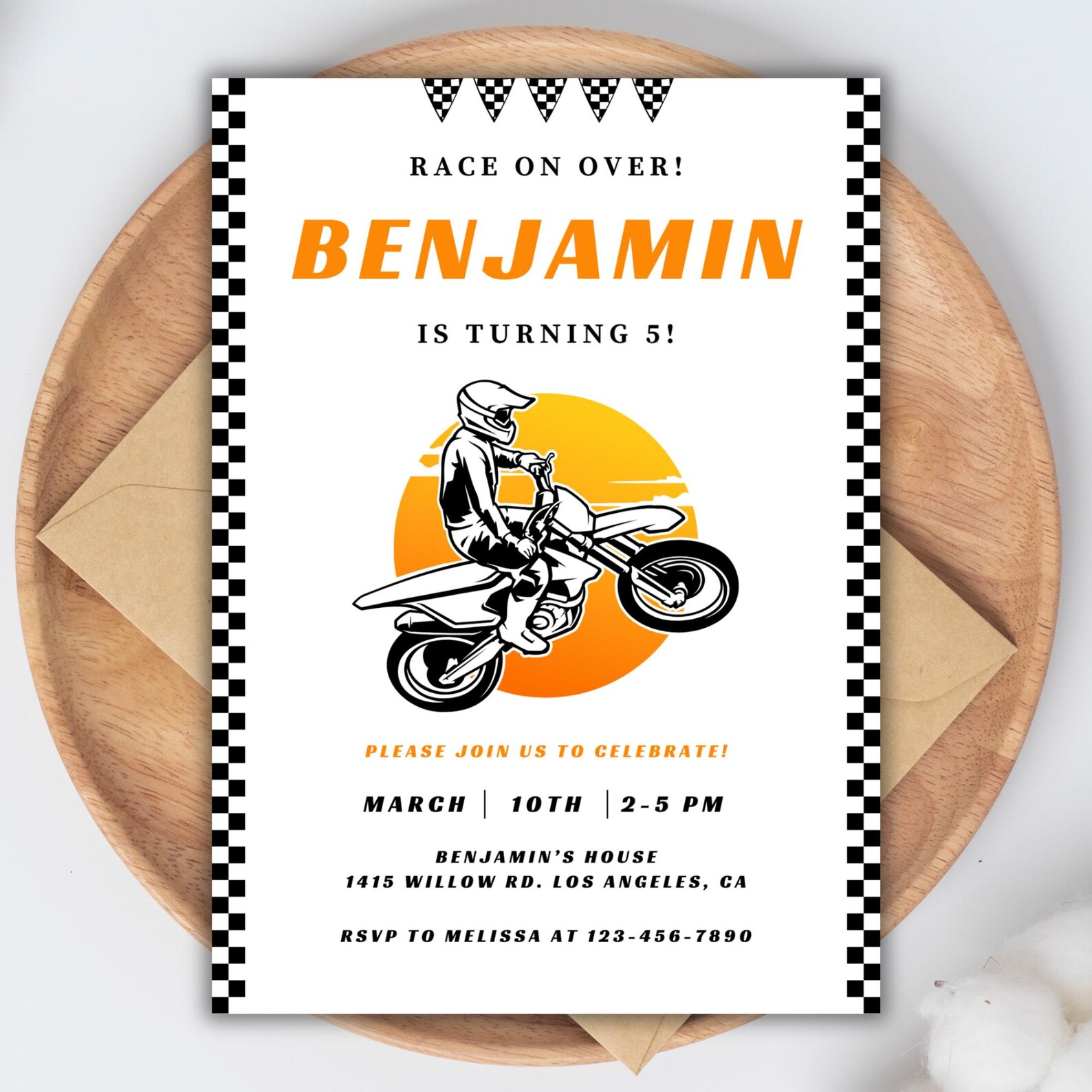 Editable Motorbike Birthday Invitation, Motorbike Birthday Party Invite ...