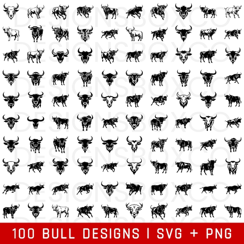 Bull SVG Bundle - Bull PNG Bundle - Bull Clipart - Bull SVG Cut Files ...