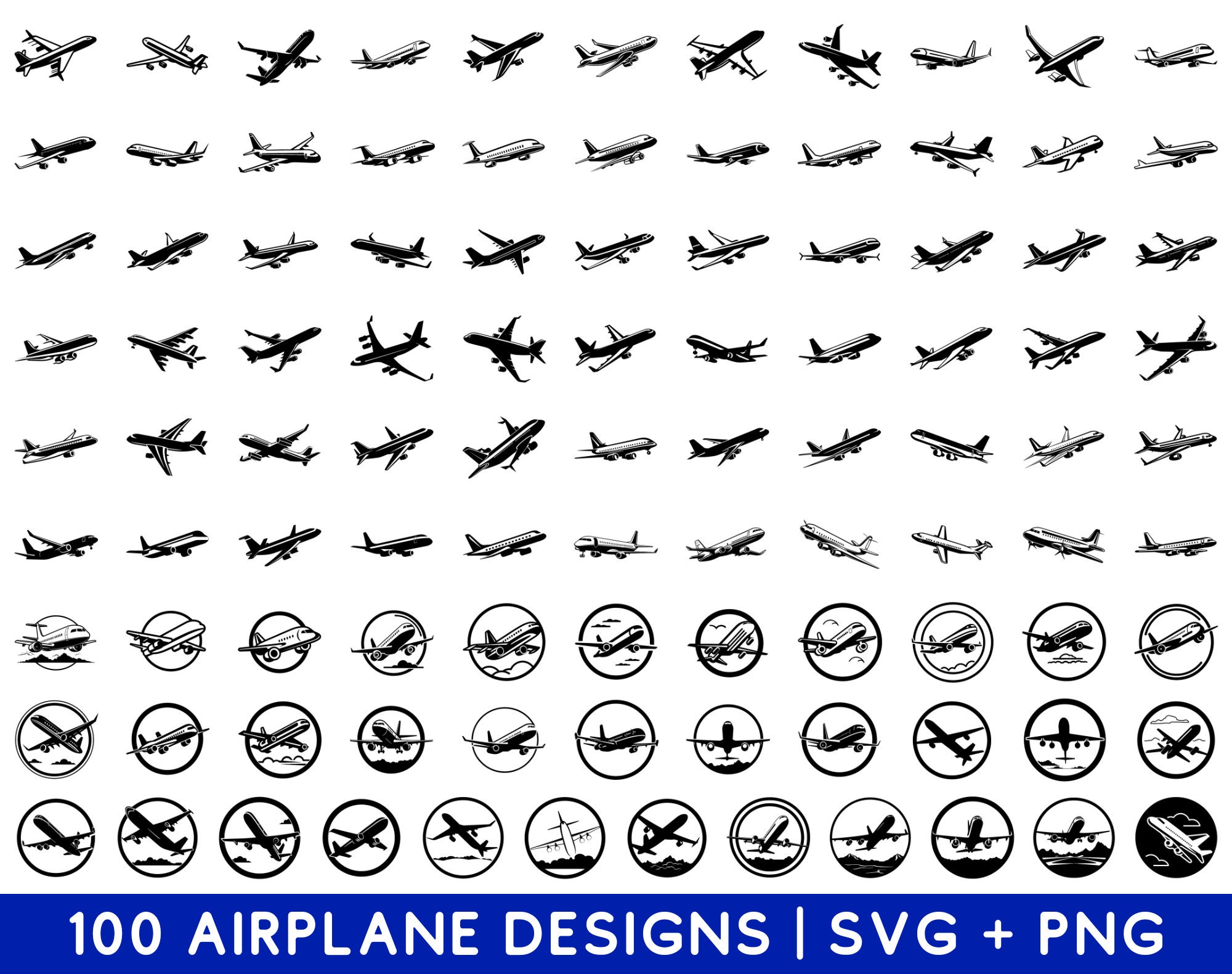 Airplane SVG Bundle Airplane PNG Bundle Airplane Clipart Airplane SVG ...