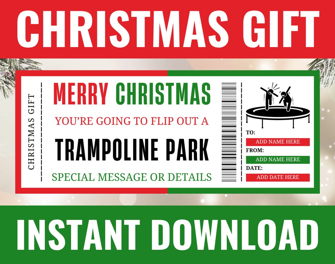 Christmas Trampoline Park Ticket - Christmas Trampoline Park Gift ...
