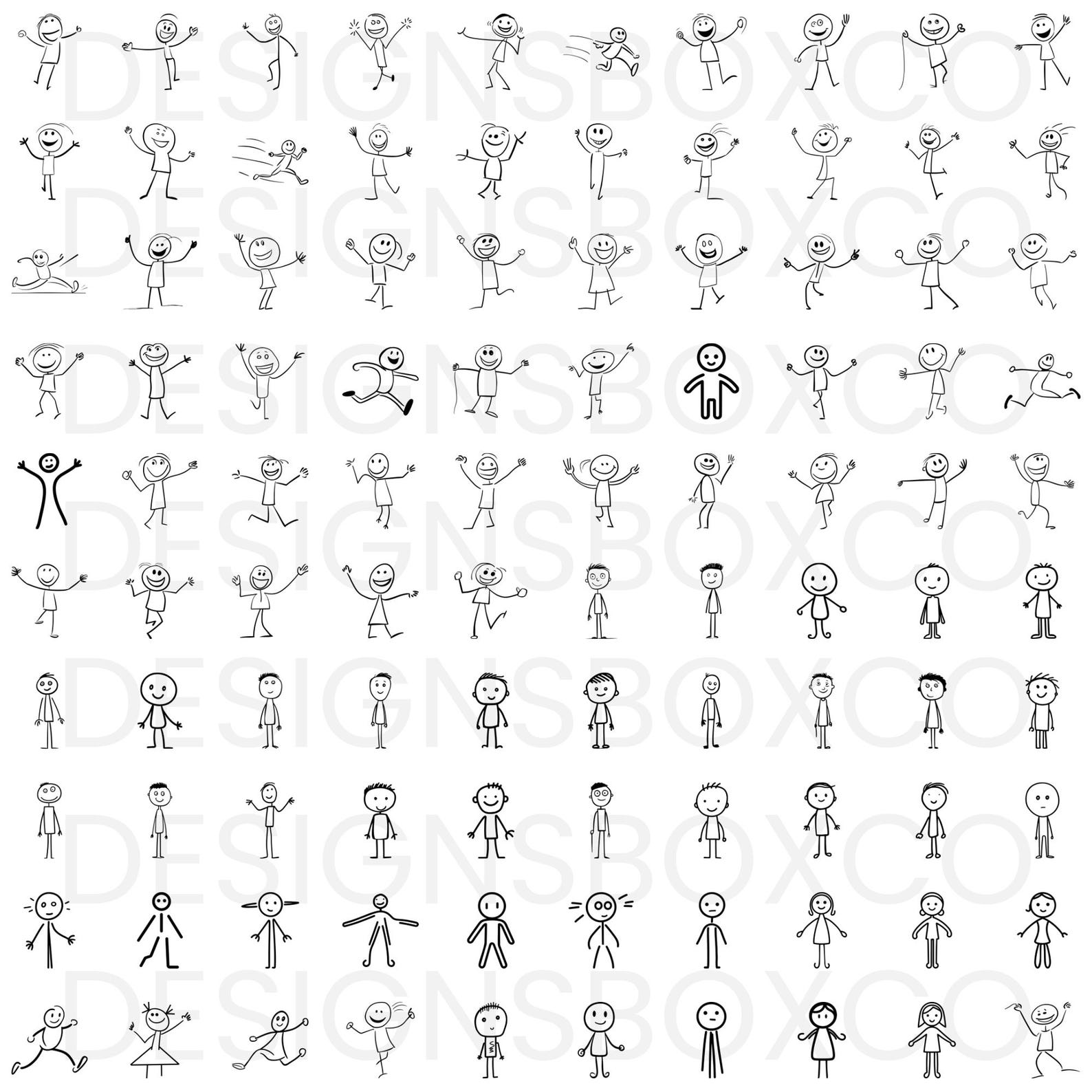 Stick Figures SVG Bundle - Stick Figures PNG Bundle - Stick Figures ...