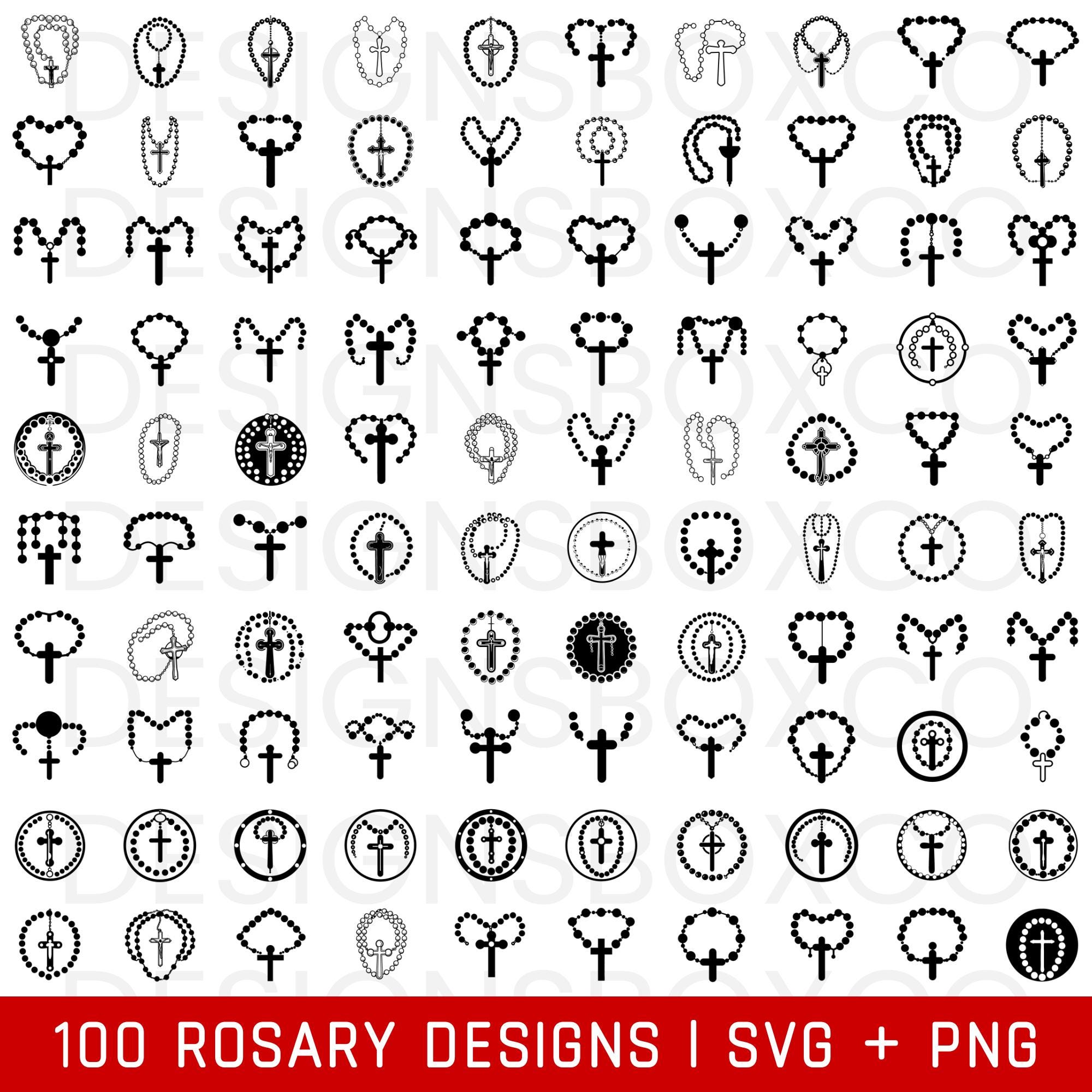 Rosary SVG Bundle - Rosary PNG Bundle - Rosary Clipart - Rosary SVG Cut ...