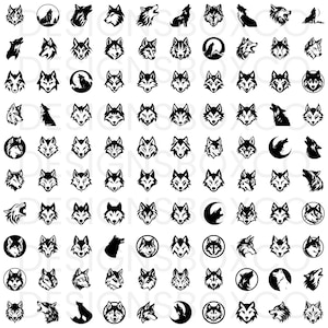 Wolf Head SVG Bundle - Wolf Head PNG Bundle - Wolf Face Clipart - Wolf Head SVG Cut Files for ...