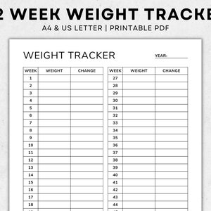 Weight Tracker - Printable Weight Loss Tracker - Weight Log - Weight ...