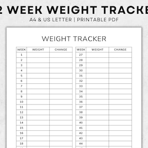 Weight Tracker Printable - Weight Log Template - Weight Loss Planner ...