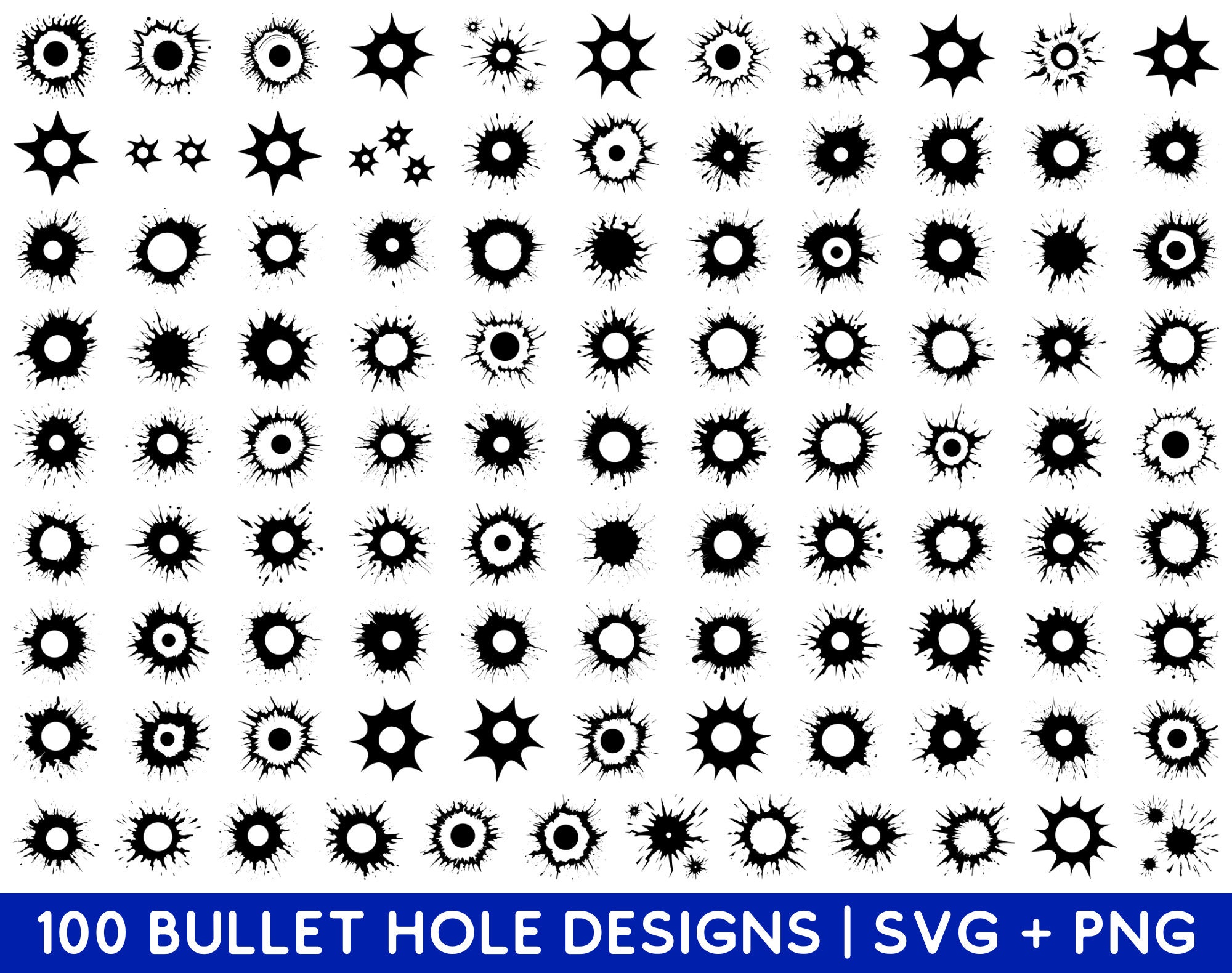 Bullet Hole SVG Bundle Bullet Hole PNG Bundle Bullet Hole Clipart ...