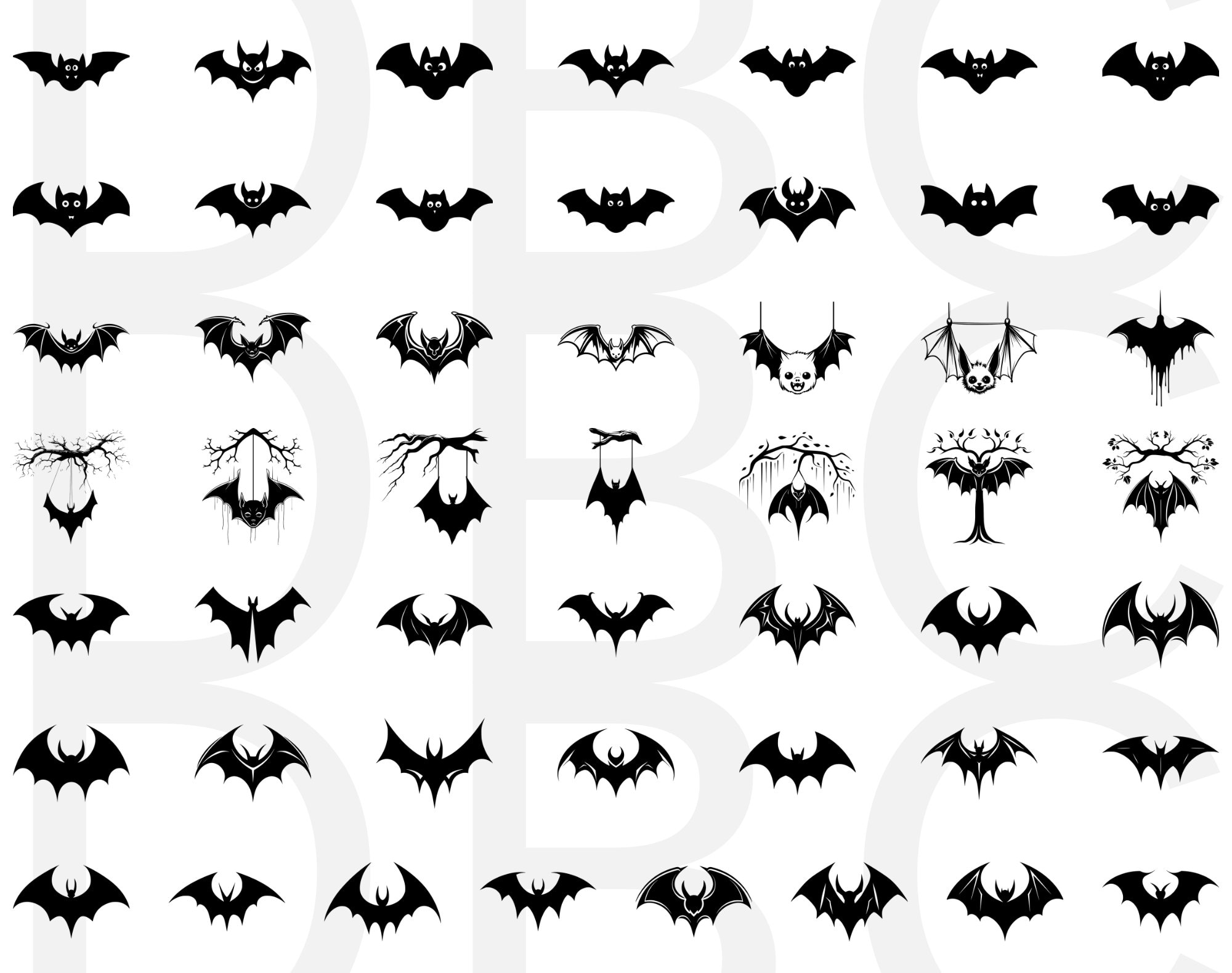 Halloween Bat SVG Bundle - Bat PNG Bundle - Bat Clipart - Halloween Bat ...