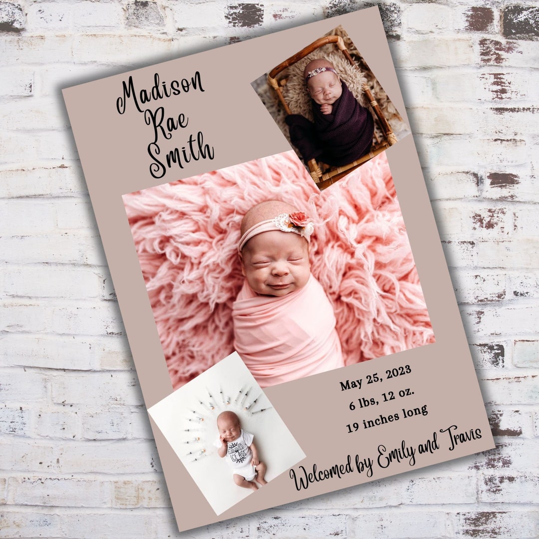 Editable Birth Announcement - Etsy