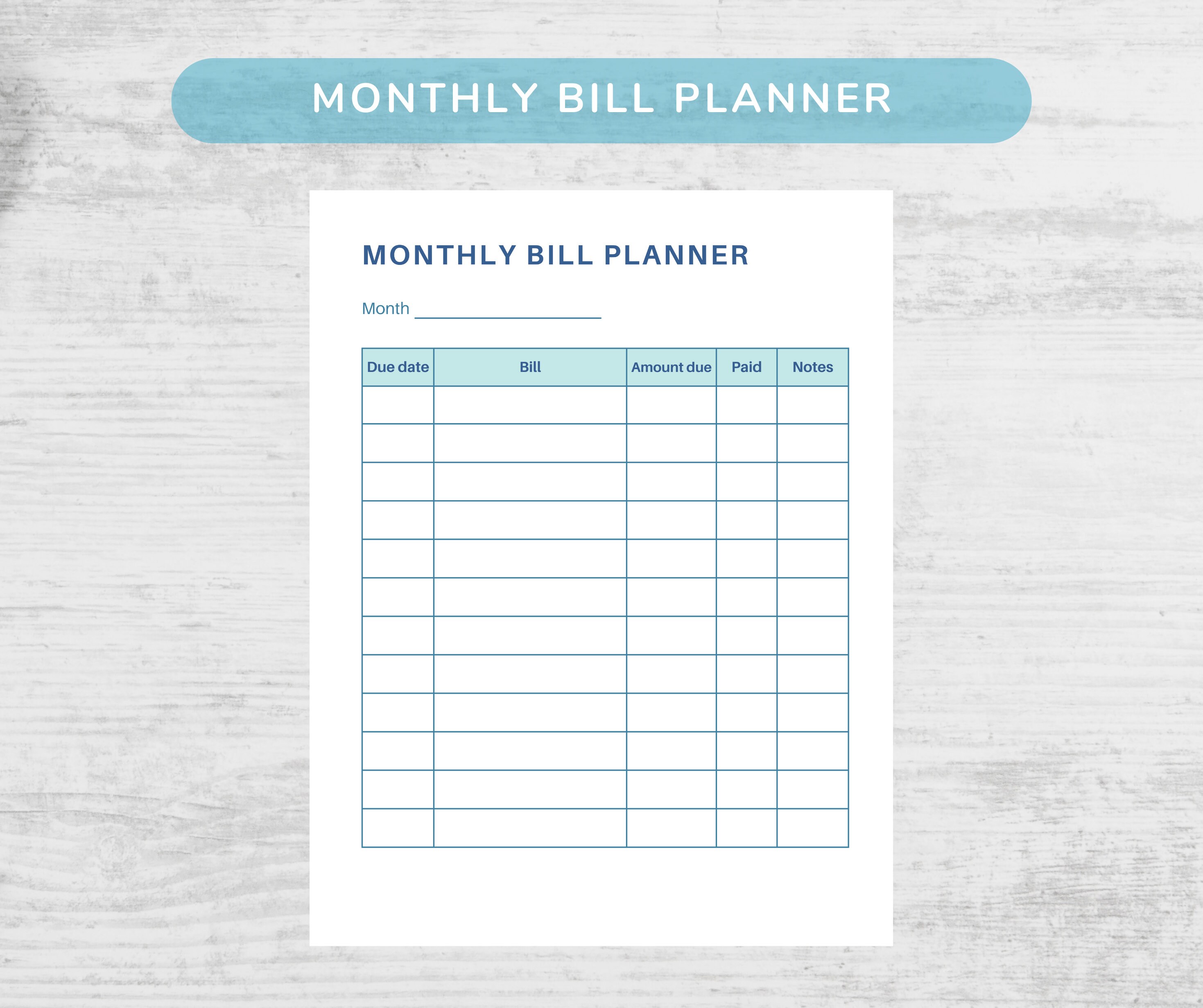Monthly Bill Planner - Etsy