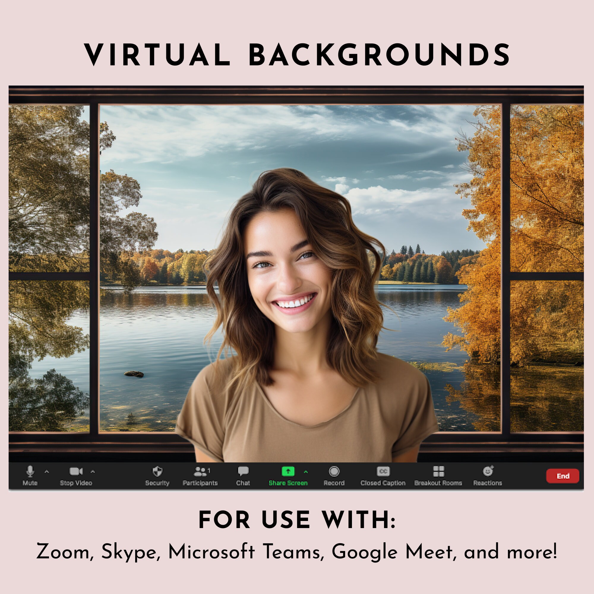 Zoom Background Virtual Background Bundle of 8 Home Office - Etsy Australia