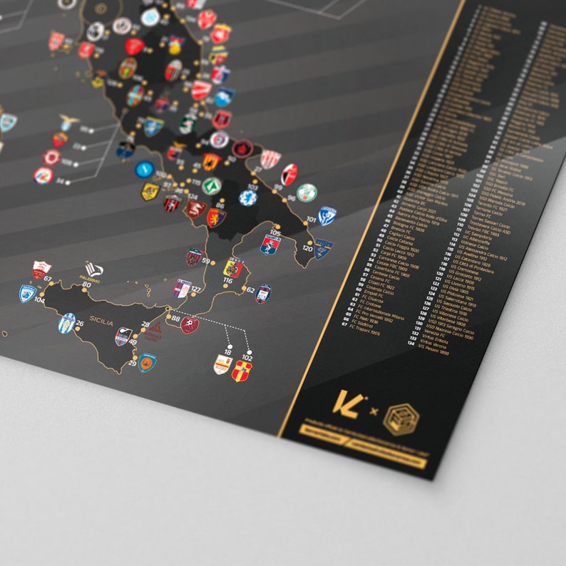 ITALY Il Mappa Del Calcio Framed Poster 30 X 40 Cm Football Map - Etsy