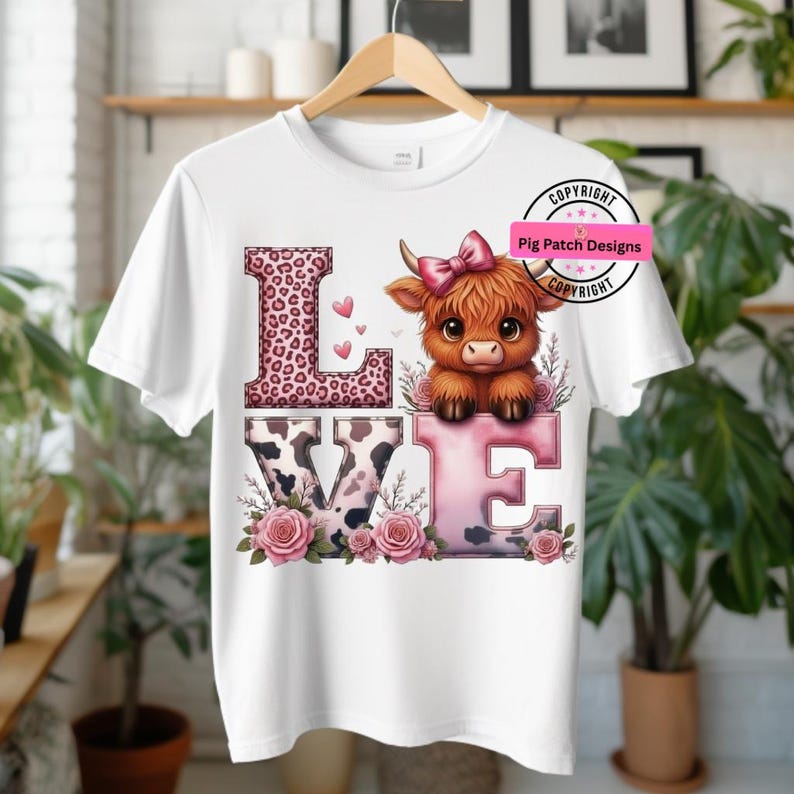 Valentines Highland Cow PNG, Leopard Cowprint (digital Download) - Etsy