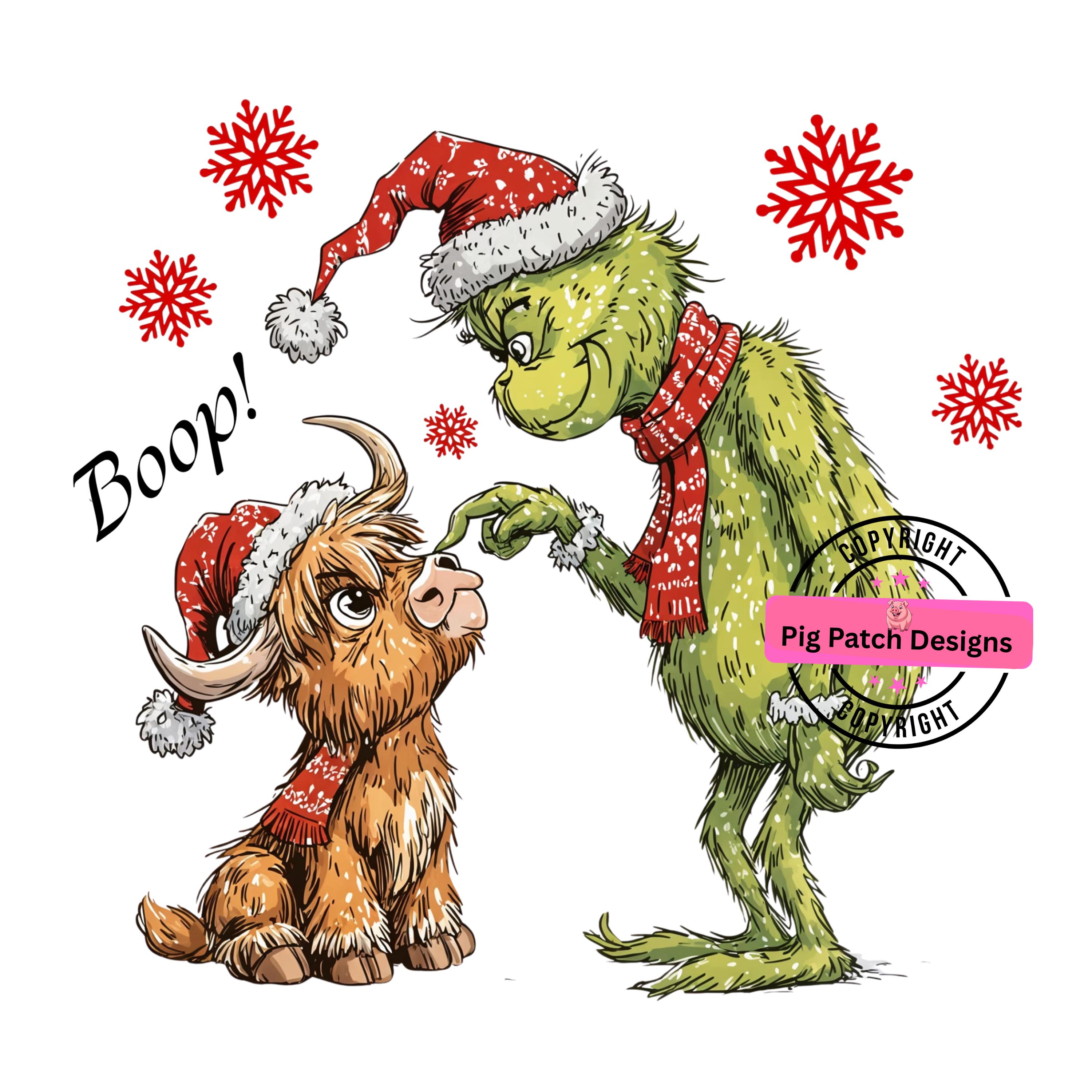 Christmas Highland Cow PNG: Grinch Clipart (digital Download) - Etsy
