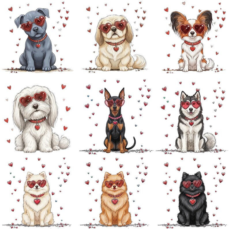 68 Dog PNG Bundle, Valentine's Clipart (digital Download) - Etsy