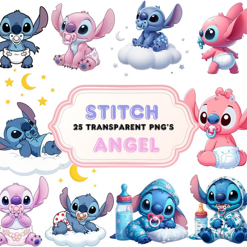Baby Stitch Angel Clipart - Etsy UK