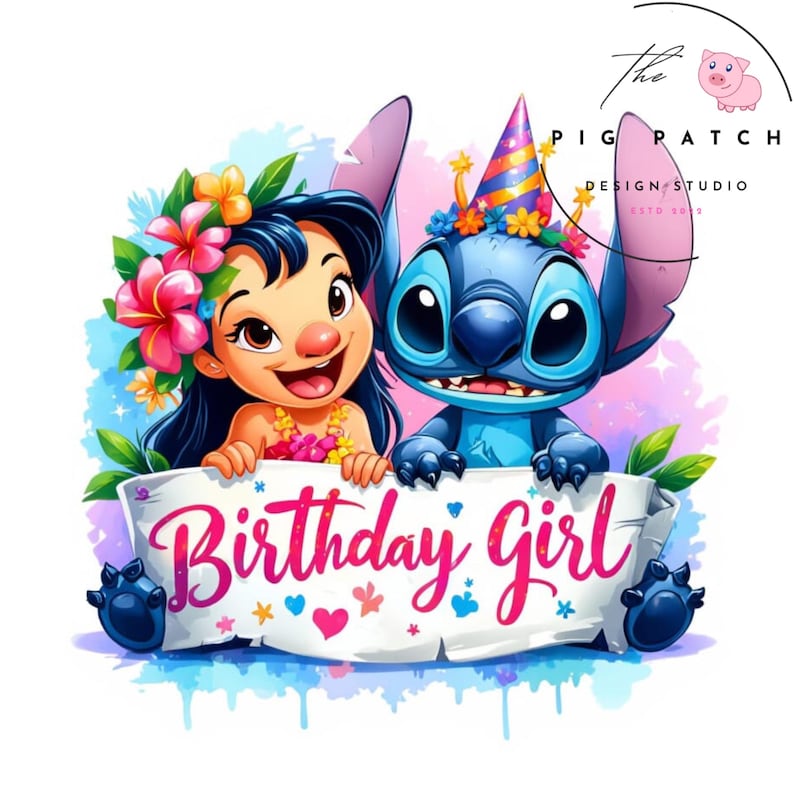 Stitch Birthday Girl PNG: Lilo Clipart, Instant Download - Etsy