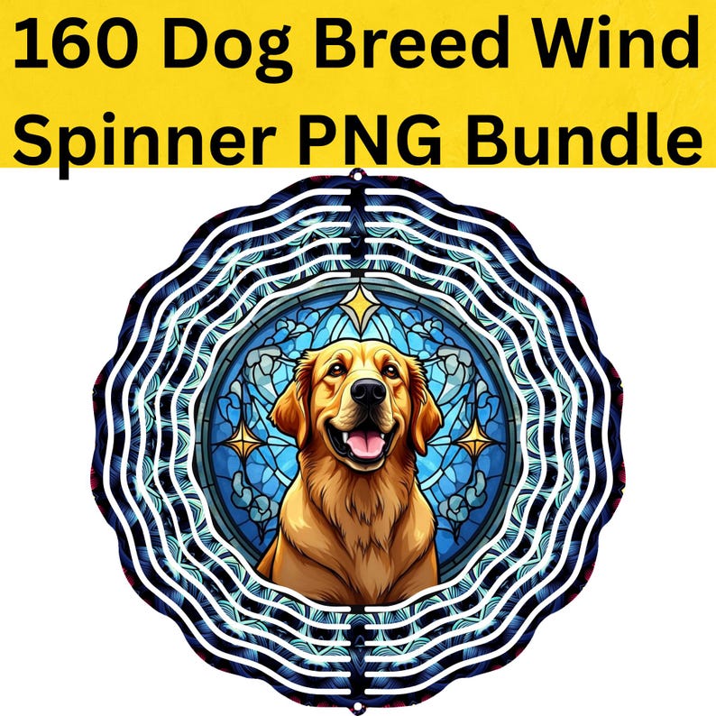 Dog Wind Spinner PNG Bundle: 160 Breeds, Sublimation Design (digital ...