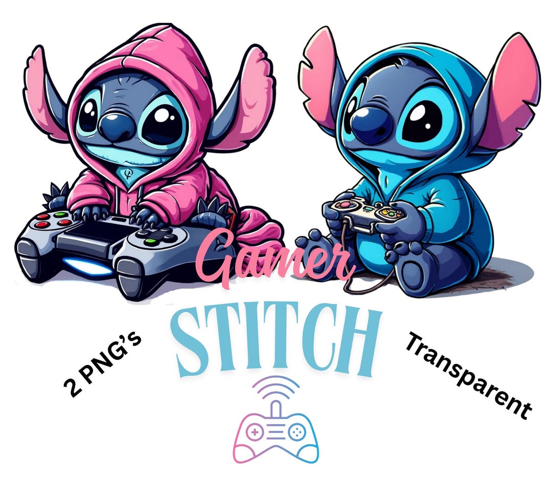 Gamer Stitch Clipart, Stitch Gamer Png, Cute Cartoon Character ...