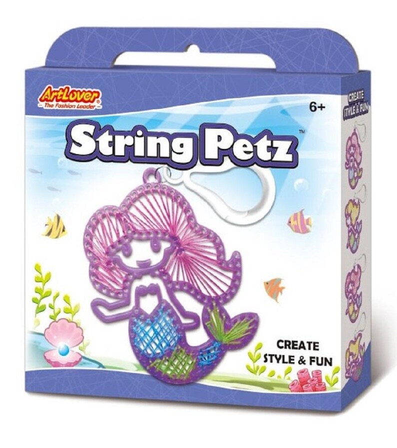Multiple Animal Themed String Petz Art Piece Keychain Kit for Kids ...