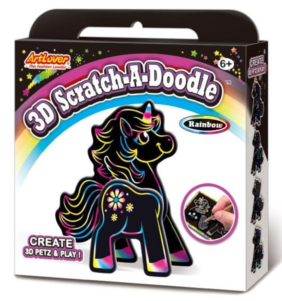Multiple Animal Themed Scratch-a-doodle Art Piece Kit for Kids || Arts ...