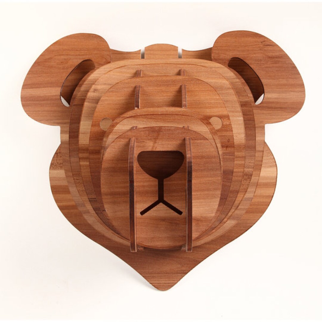 Build-a-sculpture Wooden Hobby Build A 3D Wooden Head Wall Sculpture ...