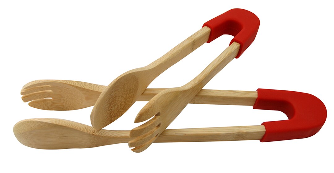 Naturally Wooden Colored 12" Bamboo Serving Tongs and Buffet Tongs - Etsy