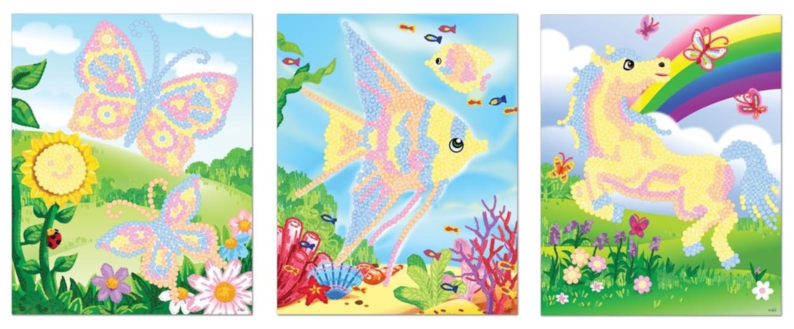 Set of 3 Foam Bead Art Piece Display Kit for Kids || Arts & Crafts for ...