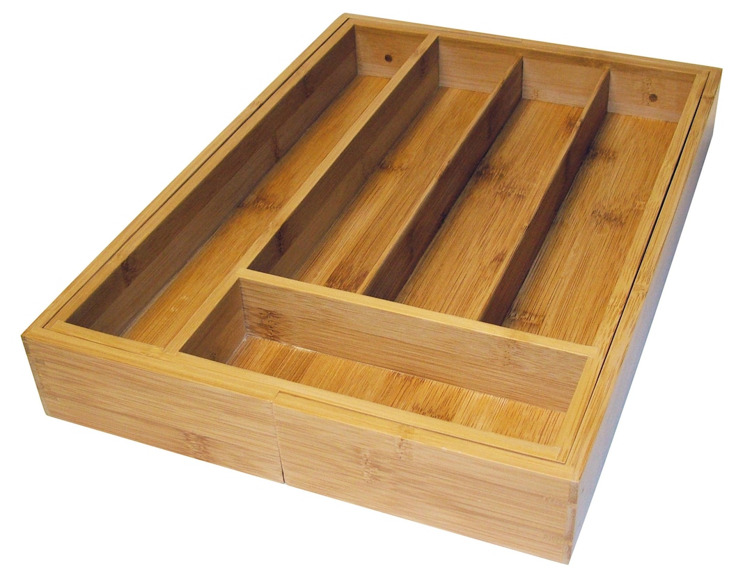 Premium Expandable Bamboo Kitchen Utensil Organization Tray for Kitchen ...