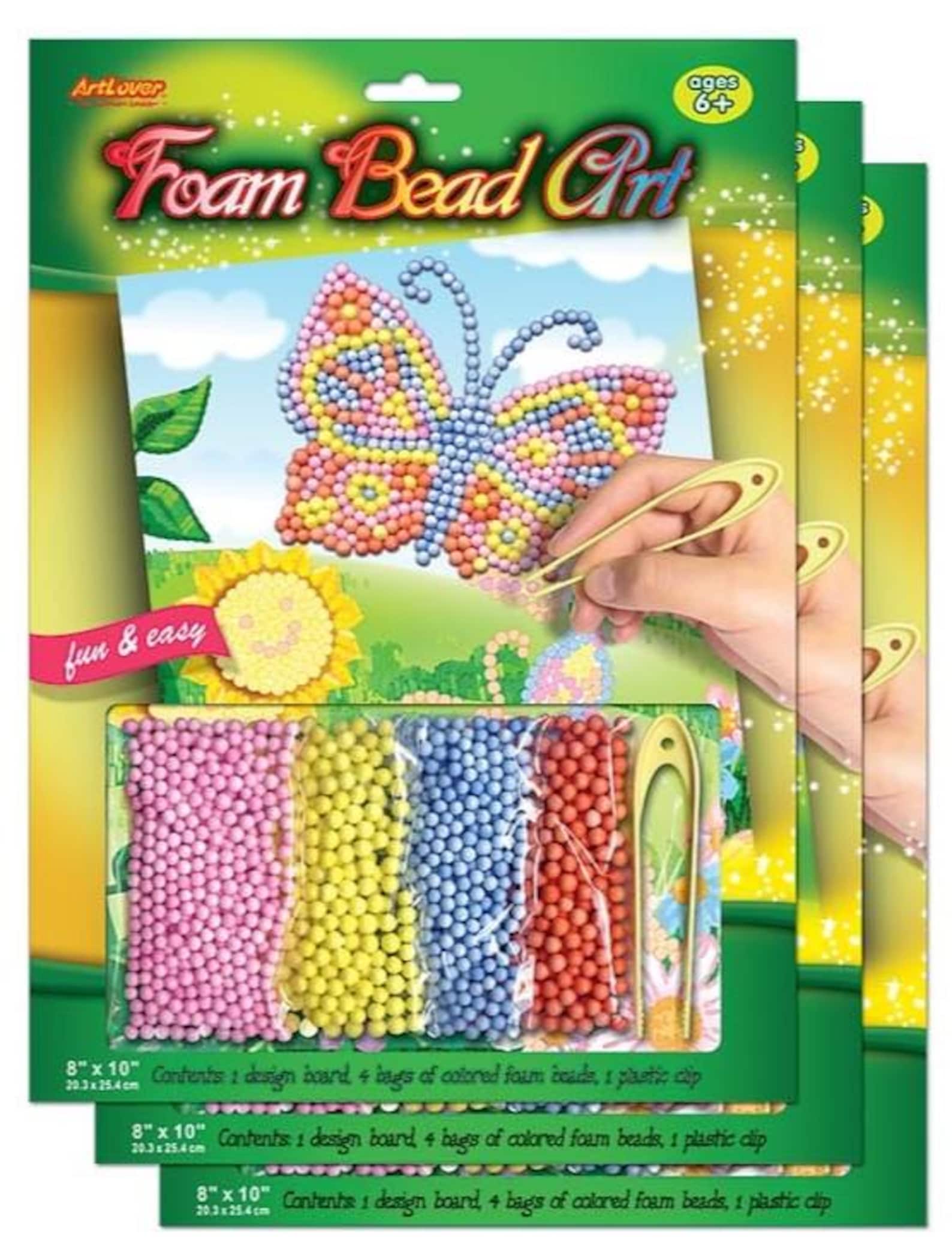 Set of 3 Foam Bead Art Piece Display Kit for Kids || Arts & Crafts for ...