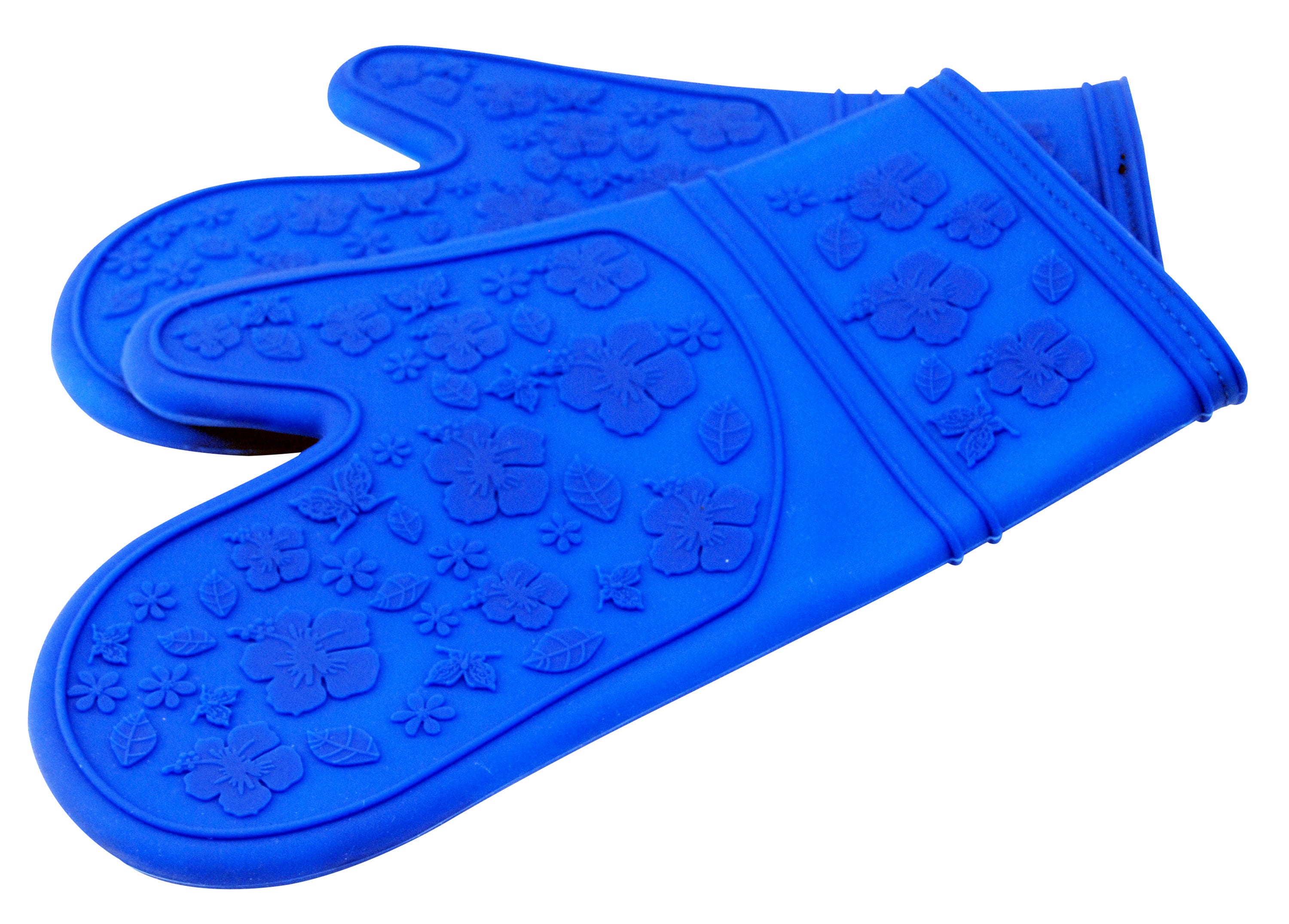 Set of 2 Diamond or Floral Pattern Silicone Heat Resistant Kitchen ...