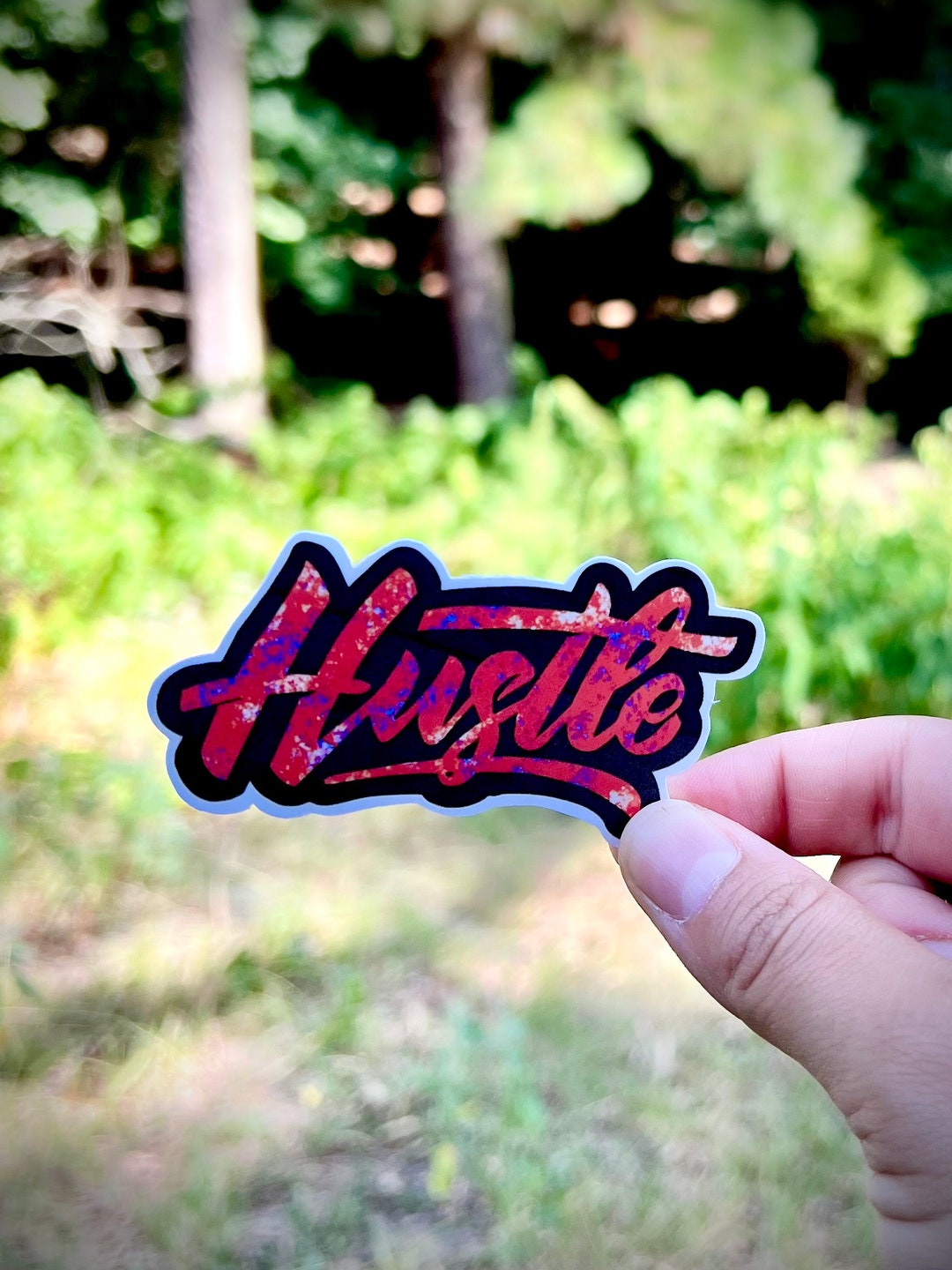 Motivational Hustle Sticker - Waterproof Vinyl Decal for Laptops ...
