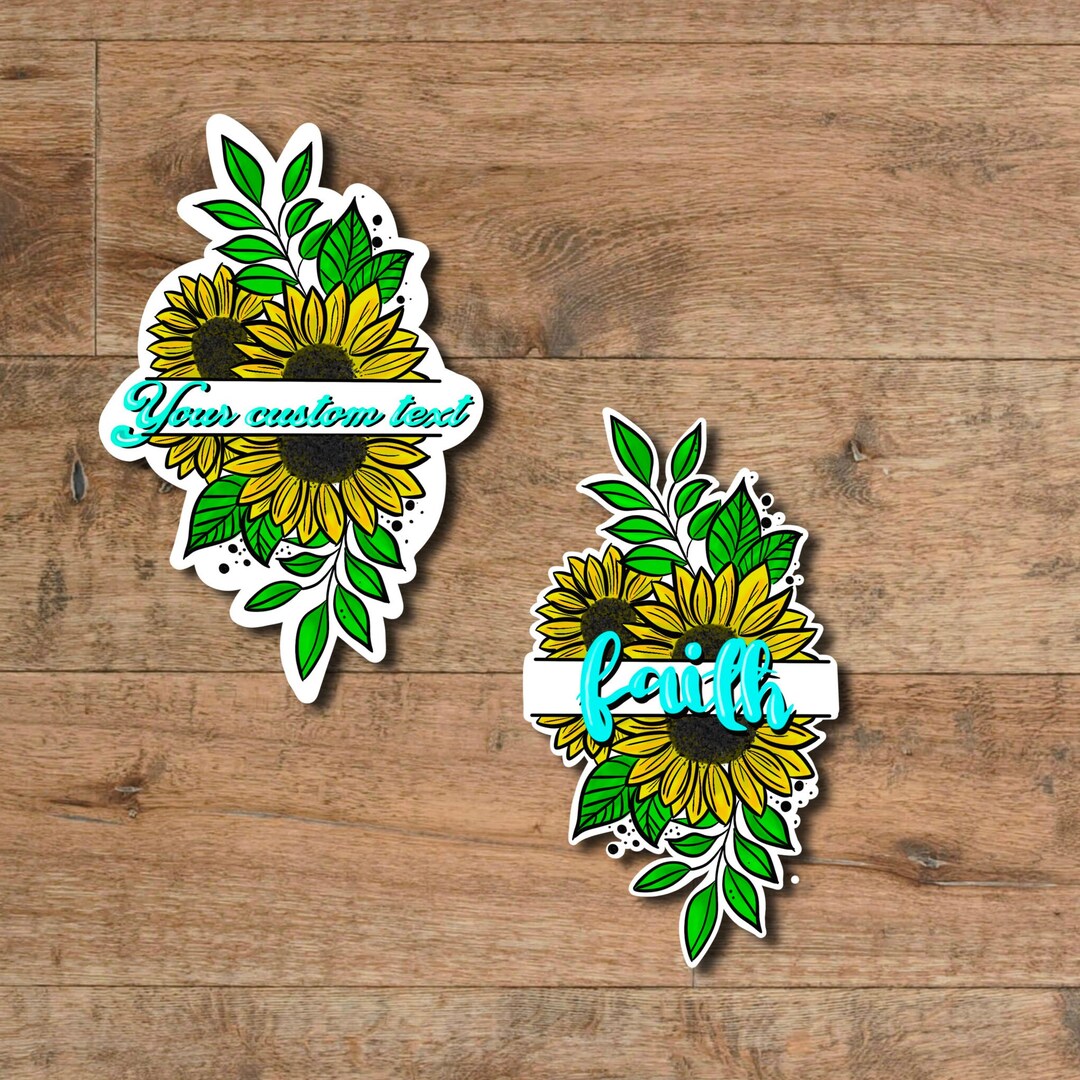 Custom Sunflower Vinyl Sticker - Custom Waterproof Decal for Laptops ...