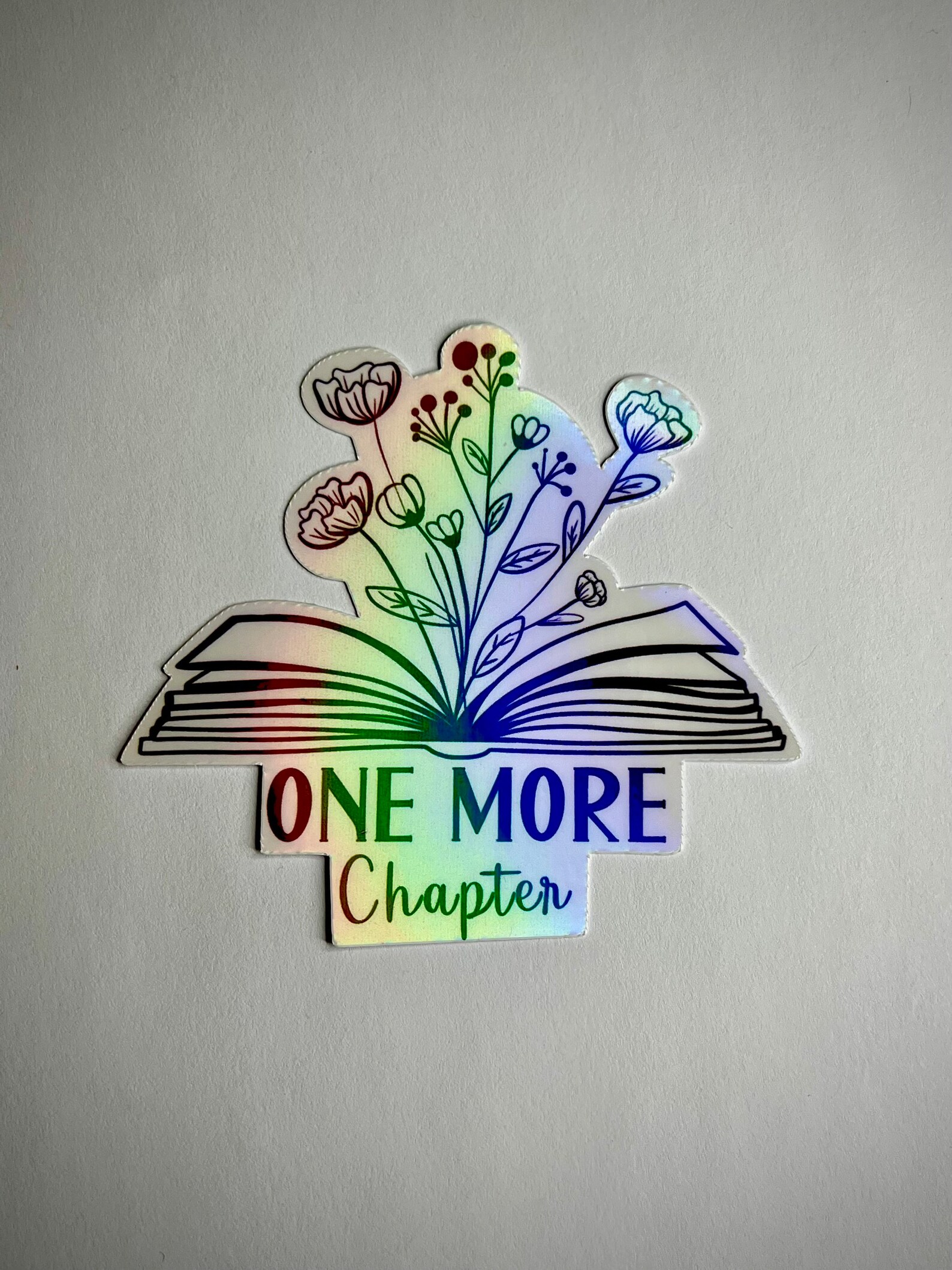 Floral Book Lover Sticker: 'one More Chapter' Waterproof Decal - Etsy