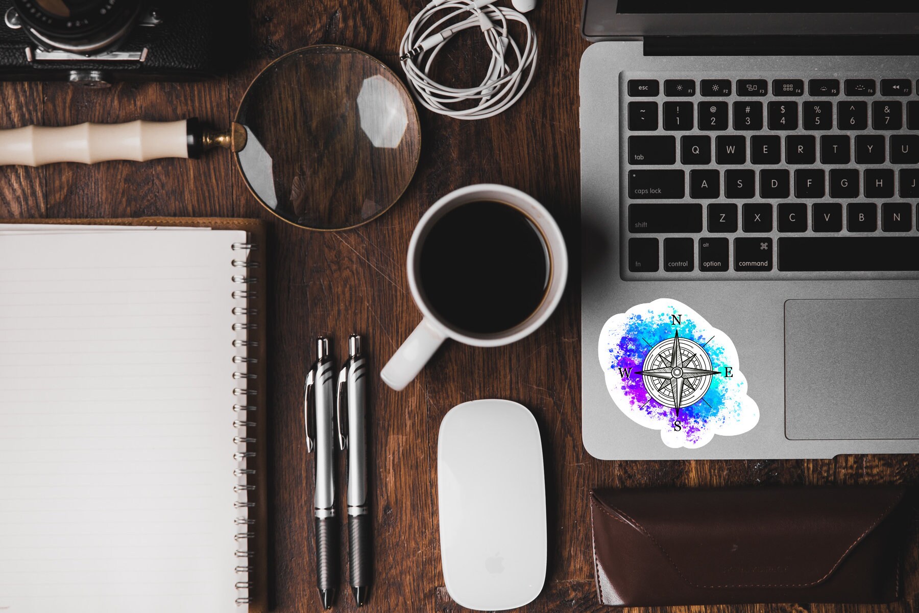 Compass Vinyl Sticker - Waterproof Decal for Laptops, Notebooks ...