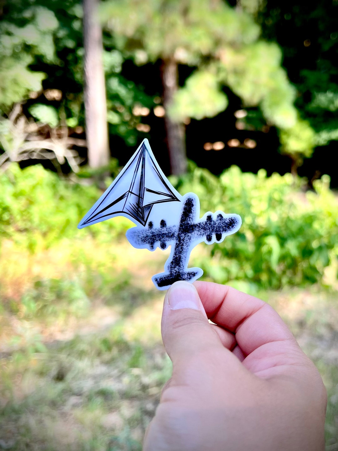 Paper Airplane Vinyl Sticker With Real Plane Shadow Waterproof and ...